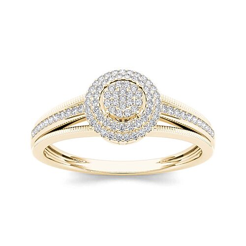 Click here for 1/5 CT.T.W. Natural Diamond 10K Yellow Gold Engage... prices