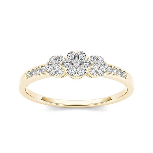 Click here for 1/5 CT.T.W. Natural Diamond 10K Yellow Gold Engage... prices