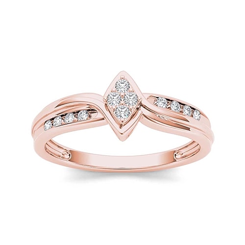 Click here for 1/10 CT.T.W. Natural Diamond 10K Rose Gold Engagem... prices
