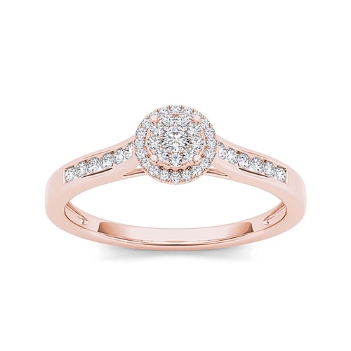 Click here for 1/4 CT.T.W. Natural Diamond 10K Rose Gold Engageme... prices