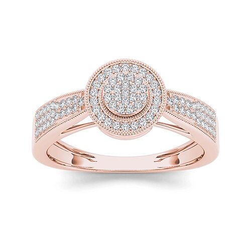 Click here for 1/4 CT.T.W. Natural Diamond 10K Rose Gold Engageme... prices