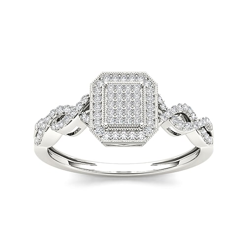 Click here for 1/5 CT.T.W. Natural Diamond 10K White Gold Engagem... prices