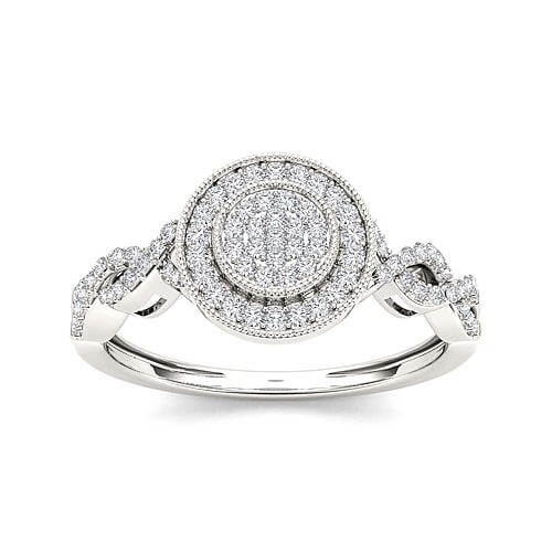 Click here for 1/5 CT.T.W. Natural Diamond 10K White Gold Engagem... prices