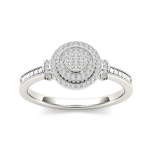 Click here for 1/6 CT.T.W. Natural Diamond 10K White Gold Engagem... prices