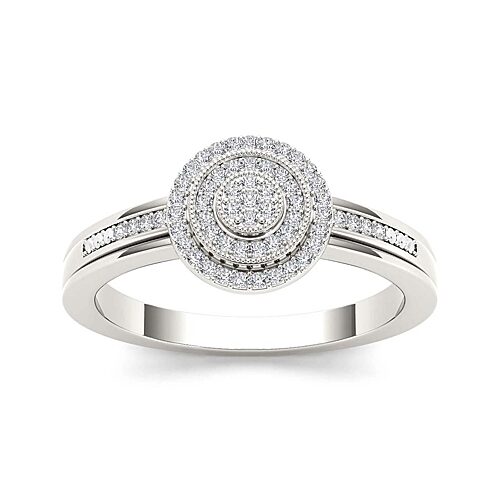 Click here for 1/6 CT.T.W. Natural Diamond 10K White Gold Round C... prices