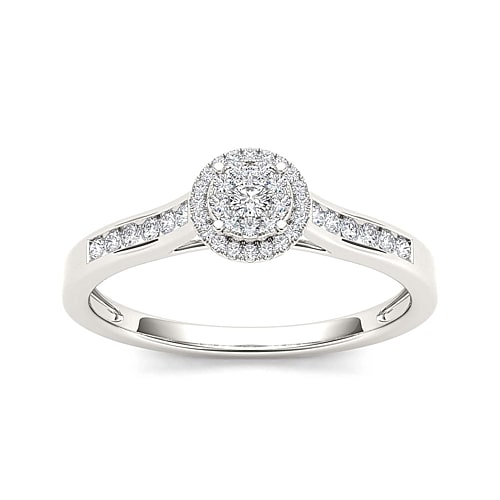 Click here for 1/4 CT.T.W. Natural Diamond 10K White Gold Engagem... prices