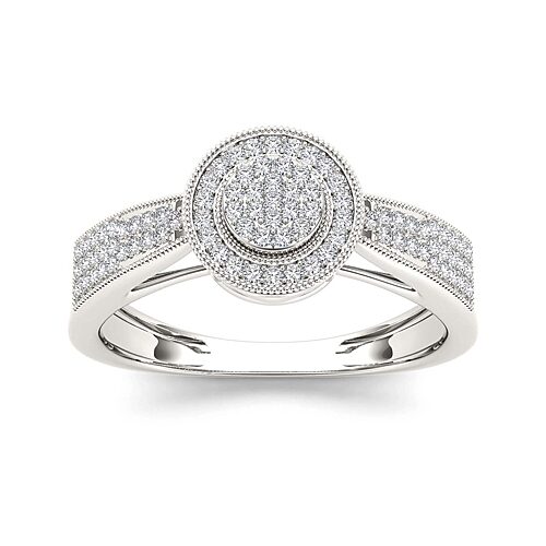 Click here for 1/4 CT.T.W. Natural Diamond 10K White Gold Engagem... prices