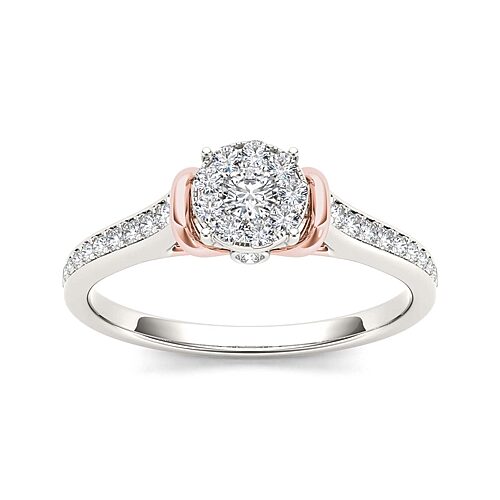 Click here for 1/3 CT.T.W. Natural Diamond 10K Two-Tone Gold Enga... prices