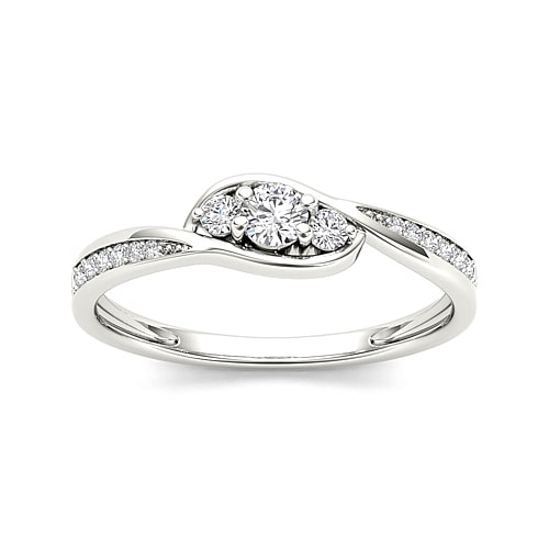 Click here for 1/5 CT.T.W. Natural Diamond 10K White Gold 3-Stone... prices
