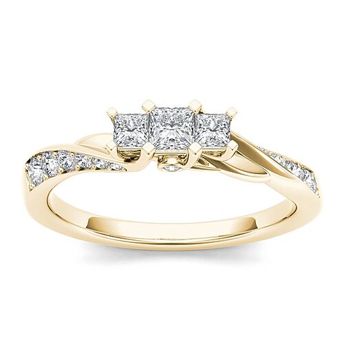 Click here for 1/2 CT.T.W. Natural Diamond 10K Rose Gold 3-Stone... prices
