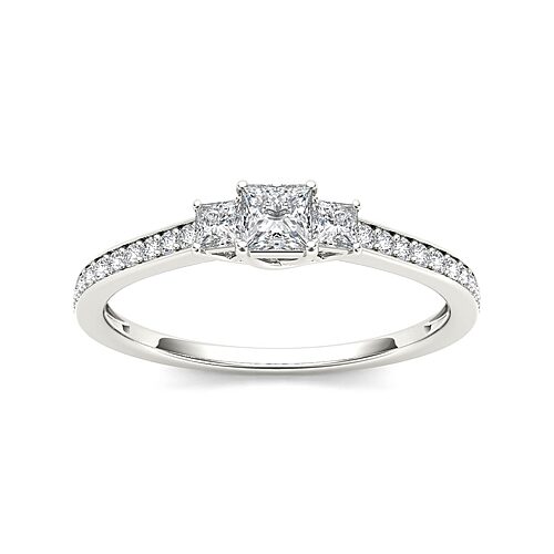 Click here for 1/2 CT.T.W. Natural Diamond 14K White Gold 3-Stone... prices