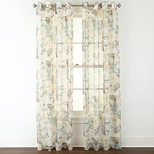 Click here for Liz Claiborne Lisette Printed Grommet Top Sheer Si... prices