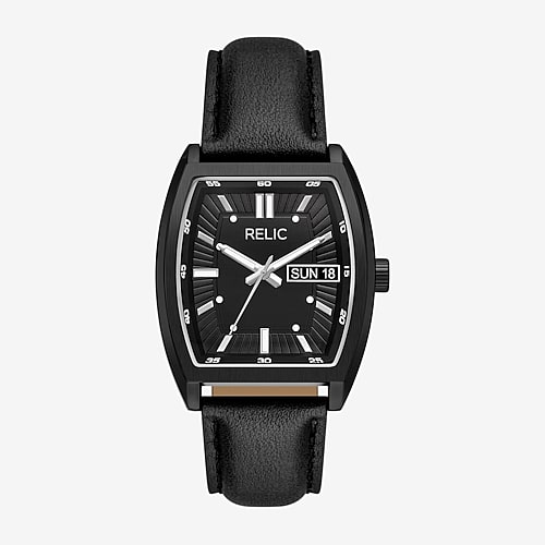 Click here for Relic By Fossil Mens Black Leather Strap Watch Zr7... prices