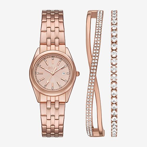 Click here for Relic By Fossil Womens Rose Goldtone 3-pc. Watch B... prices