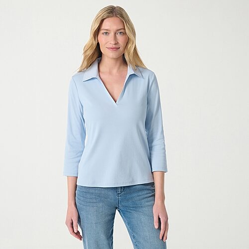 Click here for Gloria Vanderbilt Womens 3/4 Sleeve Neve Shirt  La... prices