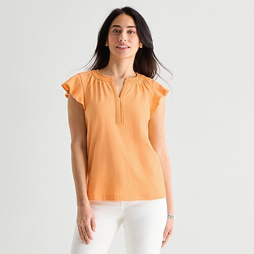 Click here for St. Johns Bay Womens Split Crew Neck Short Sleeve... prices