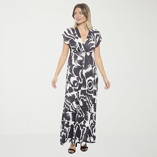 Click here for 24seven Comfort Apparel Womens Abstract V-Neck Emp... prices