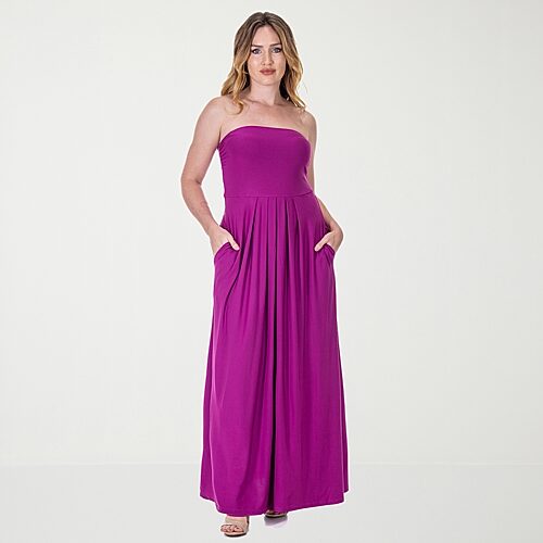 Click here for Womens 24/7 Comfort Apparel A-Line Strapless Maxi... prices