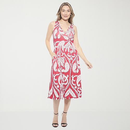 Click here for 24seven Comfort Apparel Womens Paisley V-Neck Slee... prices