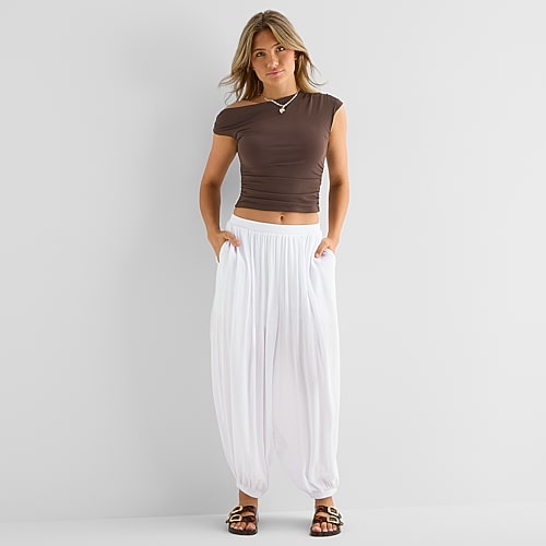 Click here for Forever 21 Womens Juniors Cuffed Pull-On Pant  X-s... prices