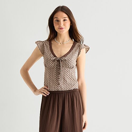 Click here for Arizona Womens Juniors V Neck Sleeveless Blouse  X... prices