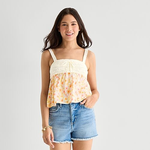 Click here for Arizona Womens Juniors Square Neck Sleeveless Tank... prices