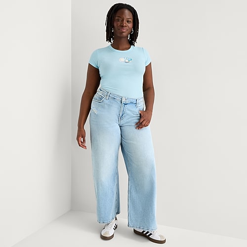 Click here for Arizona Womens Juniors Plus Low Rise Baggy Fit Jea... prices