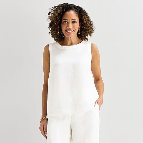 Click here for Liz Claiborne Linen Blend Womens Round Neck Sleeve... prices