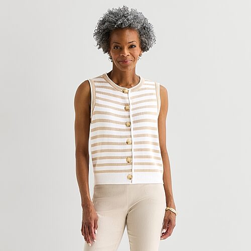Click here for Liz Claiborne Womens Crew Neck Button Sweater Vest... prices