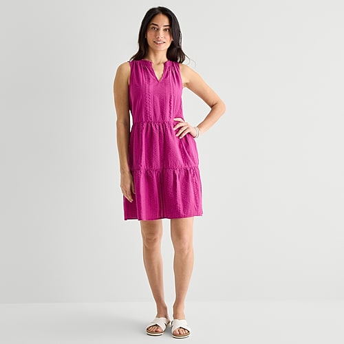 Click here for St. Johns Bay Womens V Neck Sleeveless A-Line Dres... prices