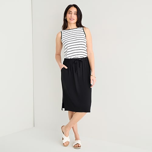 Click here for St. Johns Bay Womens Midi A-Line Skirt  Petite X-l... prices
