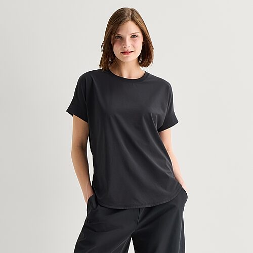 Click here for Stylus Woven Dolman Sleeve T-Shirt  Large  Black prices