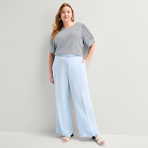 Click here for Liz Claiborne Linen Womens Plus Straight Pull-On P... prices