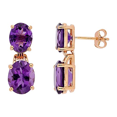 Click here for Womens Genuine Purple Amethyst 18K Rose Gold Over... prices