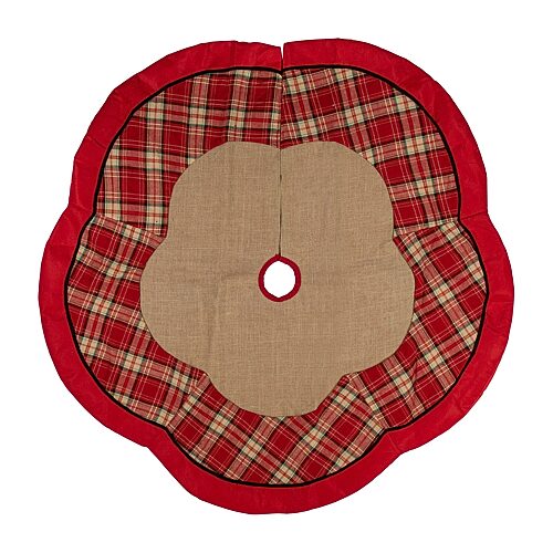 Click here for 48 Burlap and Red Plaid Christmas Tree Skirt with... prices