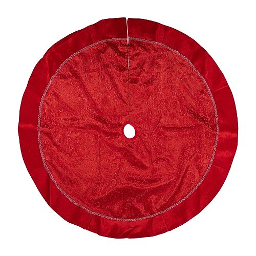 Click here for 48 Red Glittered Swirl Sheer Organza Christmas Tre... prices