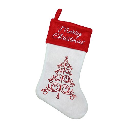 Click here for Northlight 15.5in White And Red Merry With Cuff Ch... prices