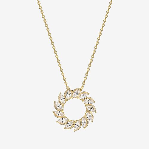 Click here for Womens Gemstone 18K Gold Over Silver Circle Pendan... prices