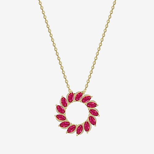 Click here for Womens Gemstone 18K Gold Over Silver Circle Pendan... prices