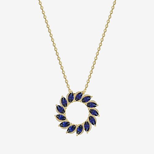 Click here for Womens Gemstone 18K Gold Over Silver Circle Pendan... prices