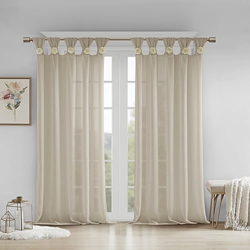 Click here for Madison Park Florah Tab Top Sheer Single Curtain P... prices