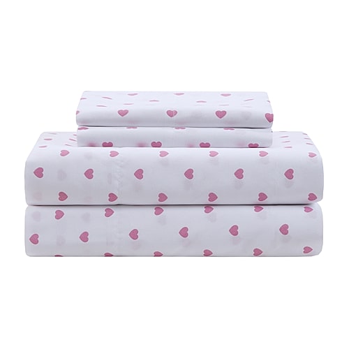 Click here for INK+IVY Kids Girl Pink Heart Sheet Set  One Size... prices