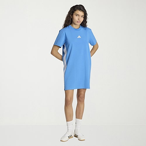 Click here for adidas Womens 3-Stripes Crewneck T-Shirt Dress - R... prices