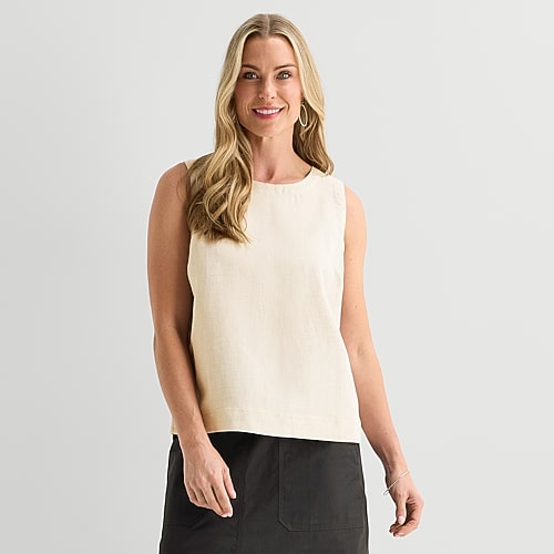 Click here for Liz Claiborne Linen Blend Womens Round Neck Sleeve... prices