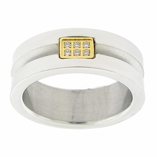 Click here for Mens 8MM Cubic Zirconia Stainless Steel Round Band... prices