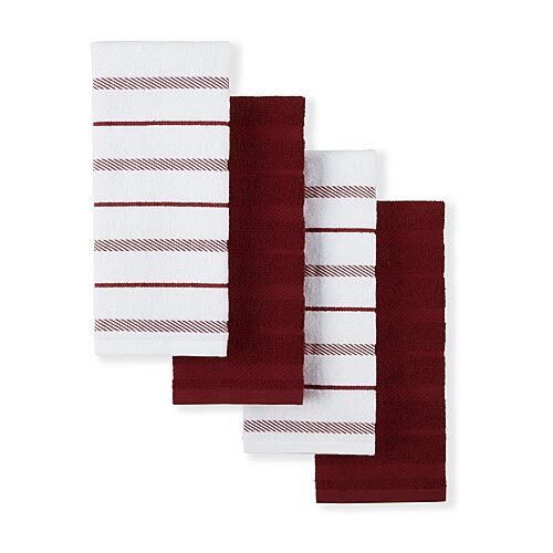 Click here for KitchenAid Albany Kitchen Towel Set  4 Piece - Red prices