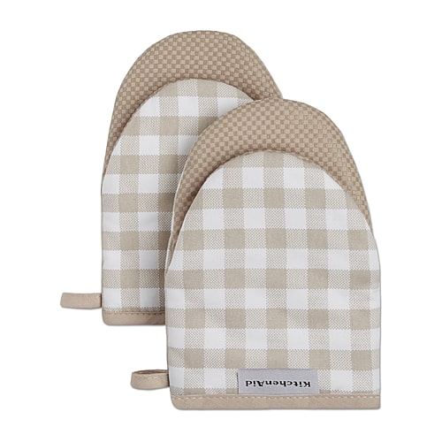 Click here for KitchenAid Gingham 2-Pc. Mini Oven Mitt Set - Milk... prices