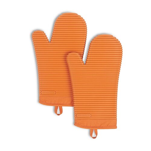 KitchenAid Ribbed Soft Silicone 2-Pc. Oven Mitt Set - Honey
