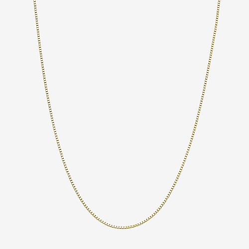 Click here for Womens 10K Gold 18 Inch Box Chain Necklace  One Si... prices