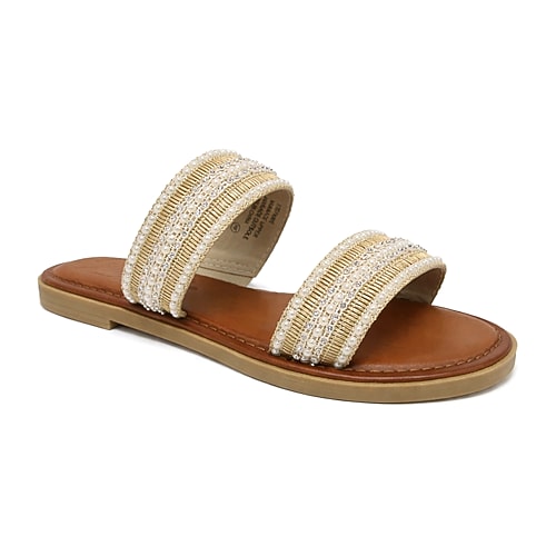 Click here for Pop Womens Selonie Slide Sandals  6 1/2 Medium  Wh... prices